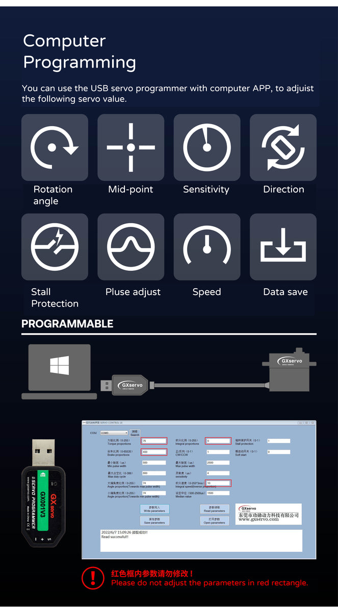 GX Servo USB servo programmer – H2 Racing Development